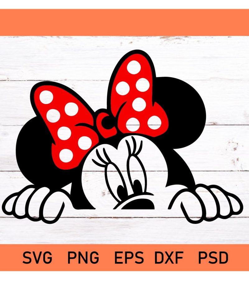 Minnie Mouse Peeking Svg, Minnie Mouse svg, Peek a boo Minnie svg ...