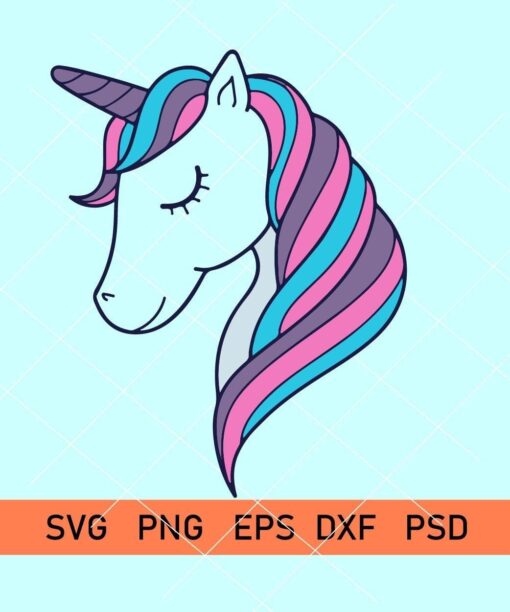 Unicorn SVG, Unicorn head Svg, Unicorn Clip Art, Unicorn Face SVG, Cute ...