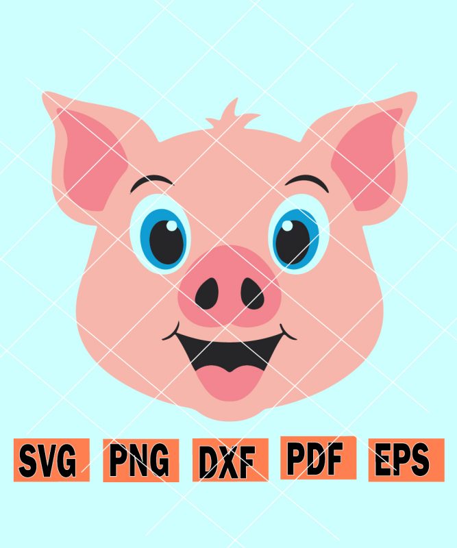 Pig Face Svg, Pig Face Dxf, Pig Clipart, Pig Vector, Pig Shirt Svg ...