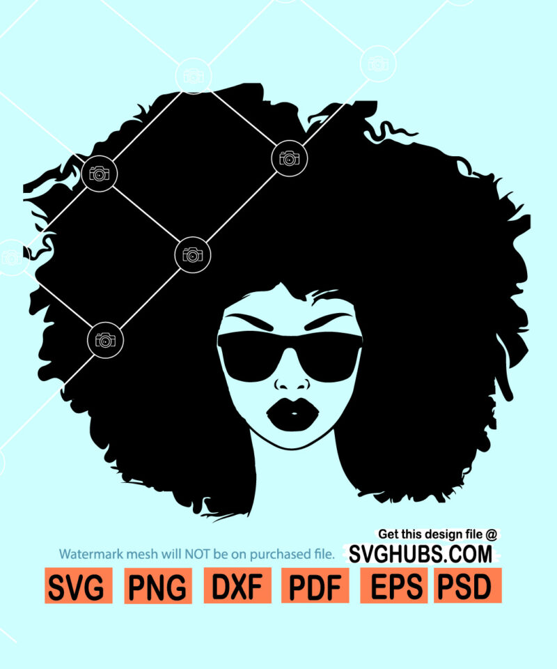 Black Woman Nubian Princess SVG, afro woman with sunglasses svg ...