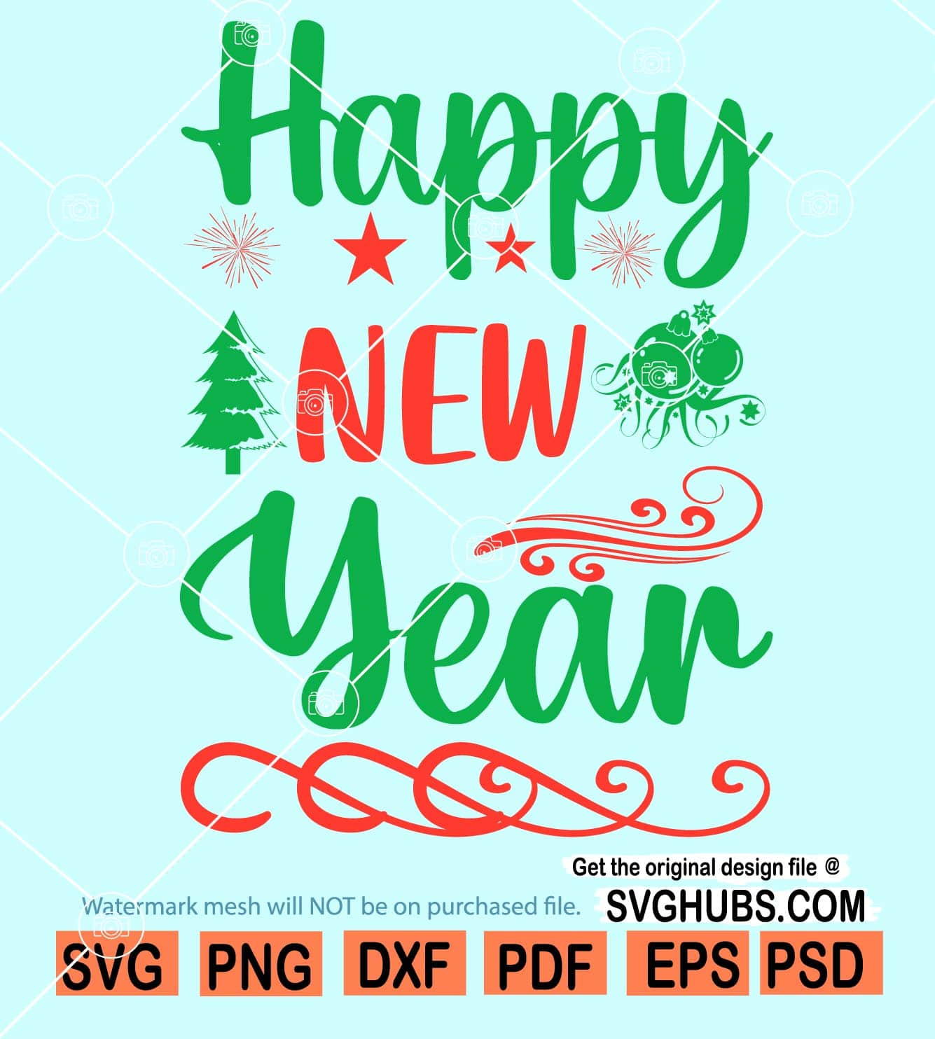 Happy New Year SVG, New year svg, Fireworks svg, Holiday Shirt svg, New ...