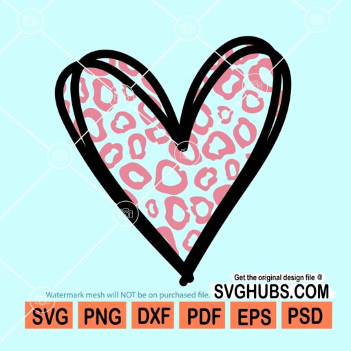 Leopard Print Heart SVG, Leopard Heart Svg, Heart Leopard Print Svg ...