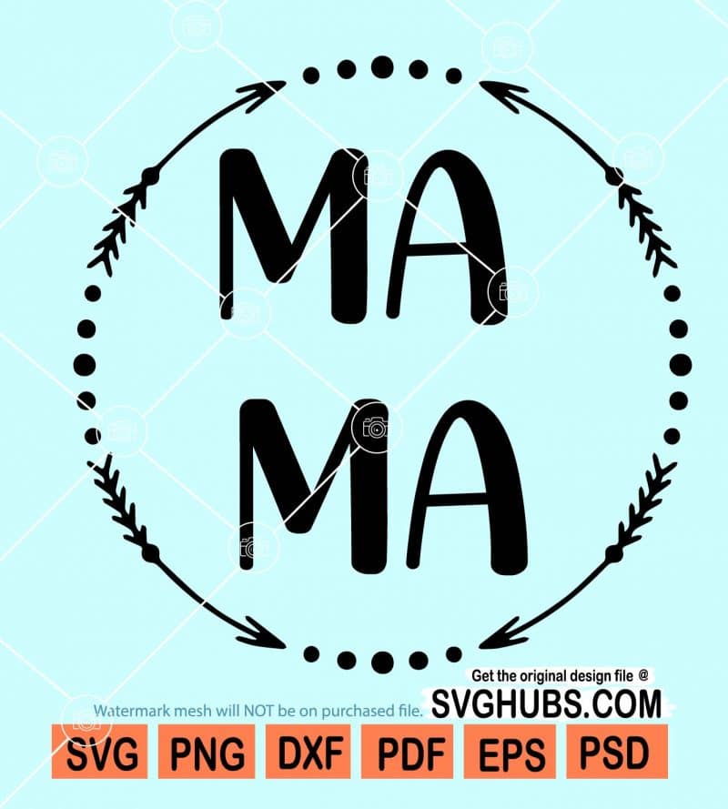 Mama floral circle SVG, Mama svg file, mama circle wreath svg, Mama cut ...