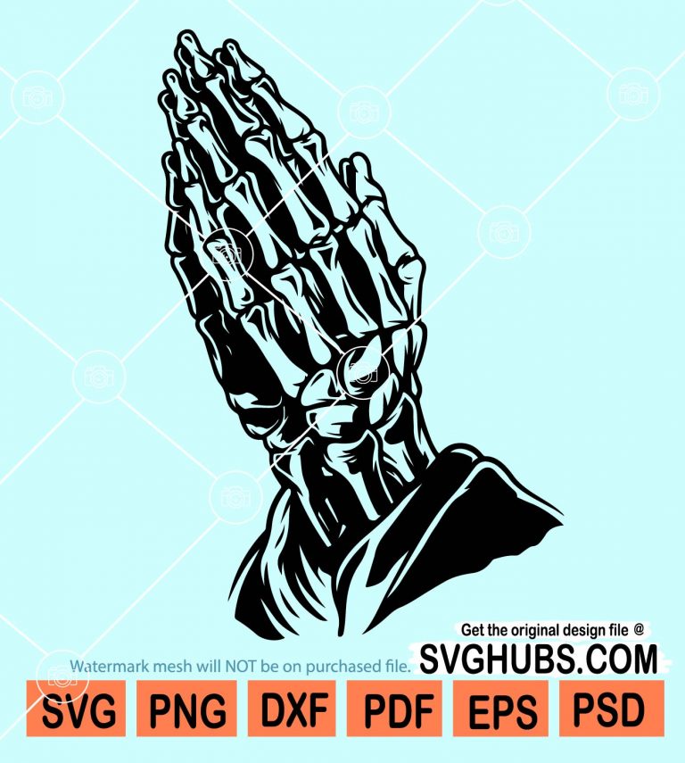 Skeleton Hands Praying SVG, Praying hands svg, Praying skeleton hands ...