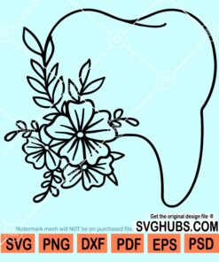 Floral tooth svg - Svg Hubs