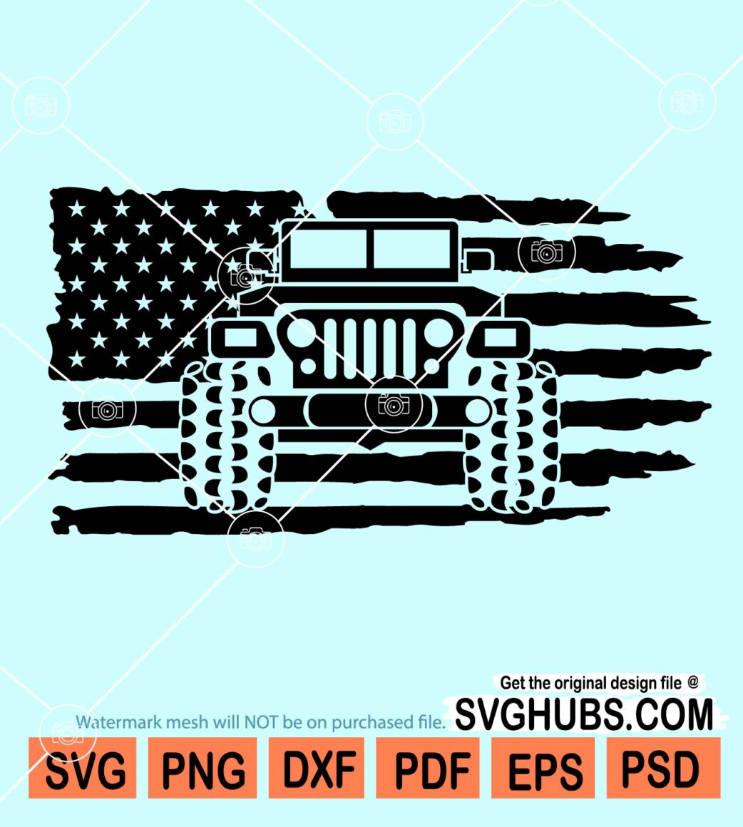 Jeep American flag svg, America Flag Jeep SVG, Jeep 4th Of July SVG ...