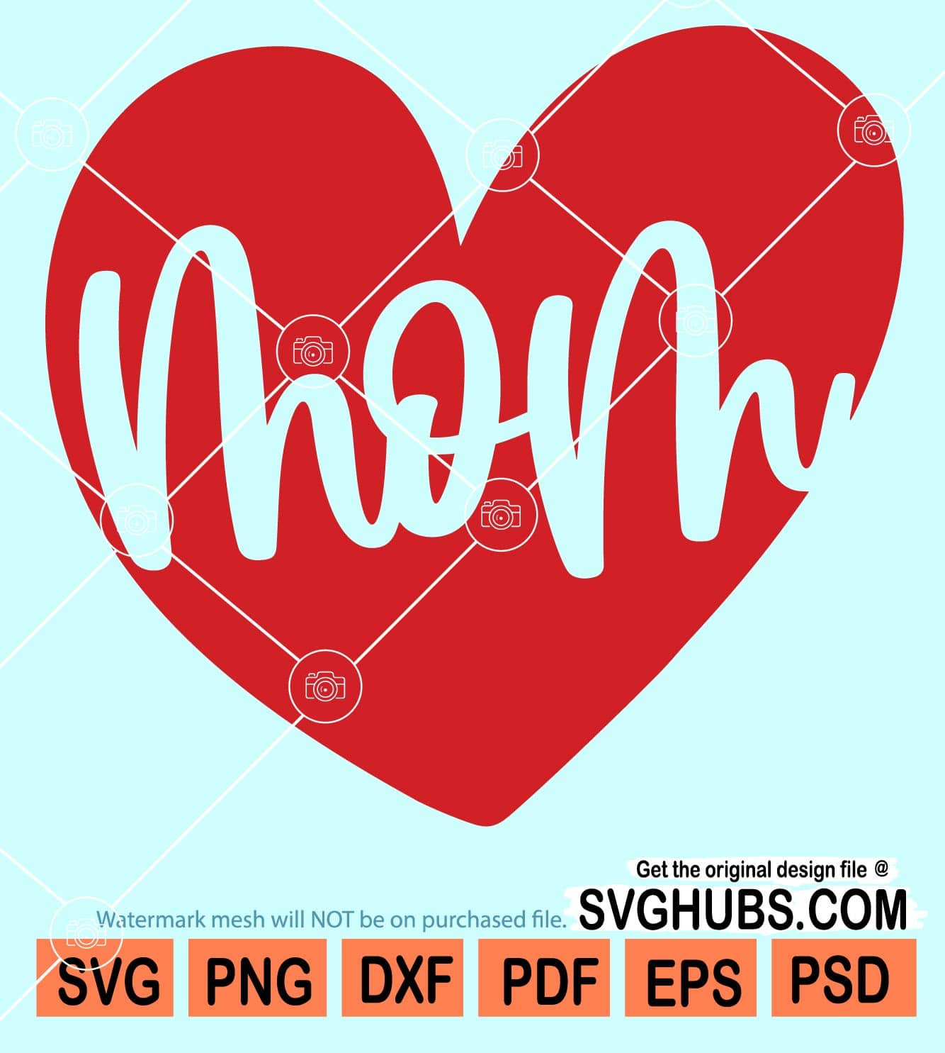 Mom heart svg, Mom red heart svg, Mom heart svg, mother's day svg, gift ...