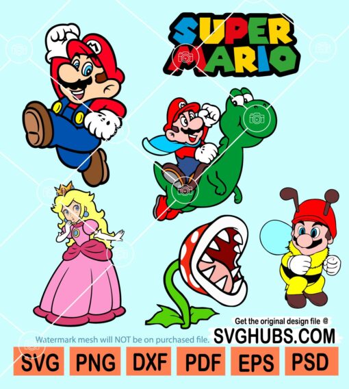 Super Mario Svg Bundle, Super Mario Svg, Mario Svg Files For Cricut ...