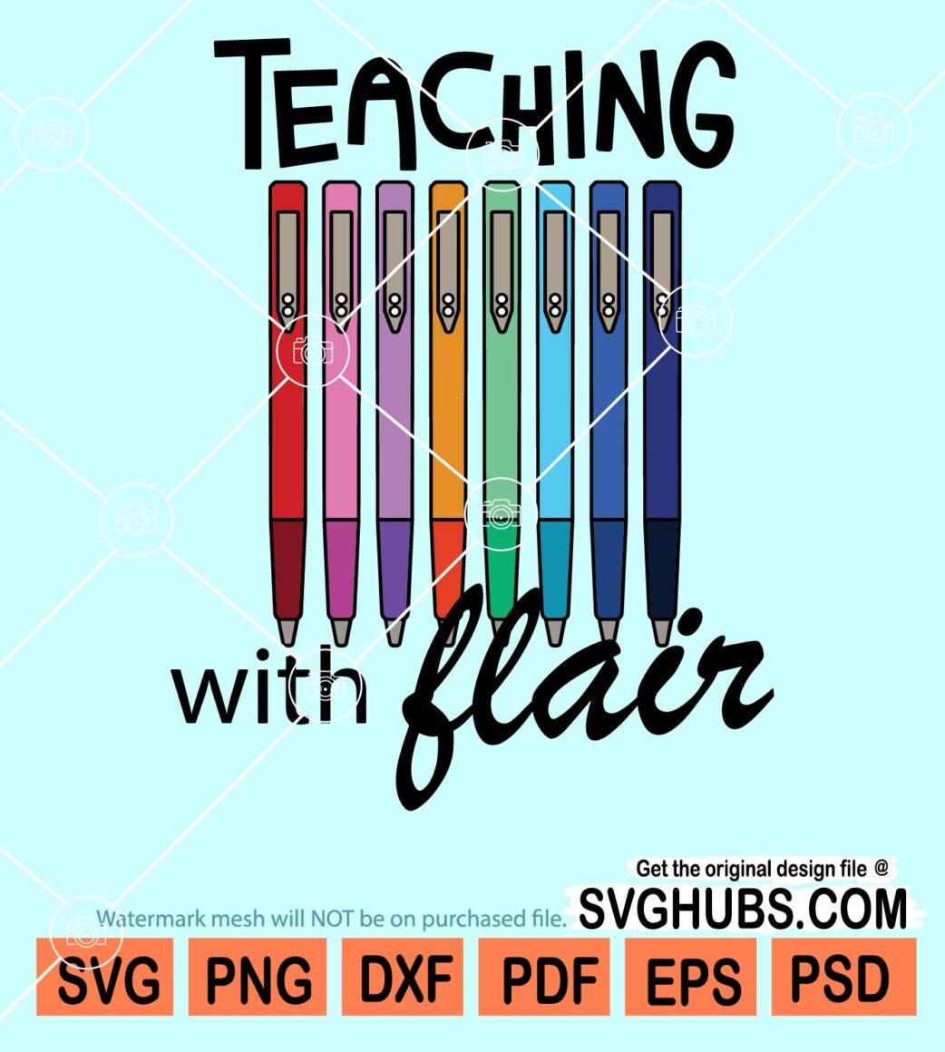 Teaching with flair svg, flair pen svg, teacher svg, teaching clipart ...