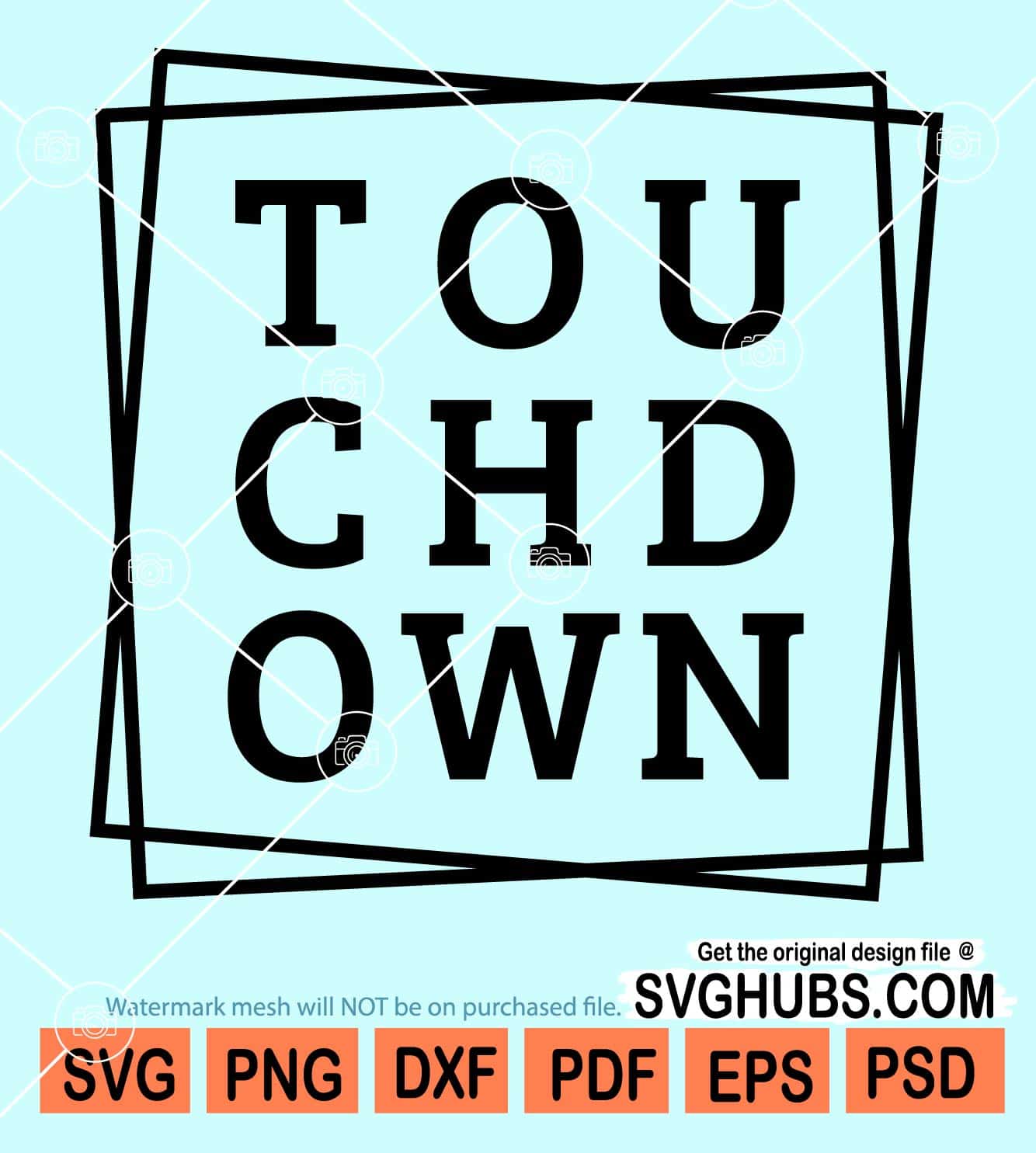 Touchdown square frame svg, Touchdown svg, Football svg, Football Shirt svg