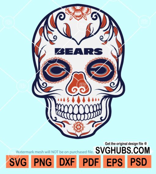 Chicago bears football skull svg, Chicago bears football svg, Chicago ...