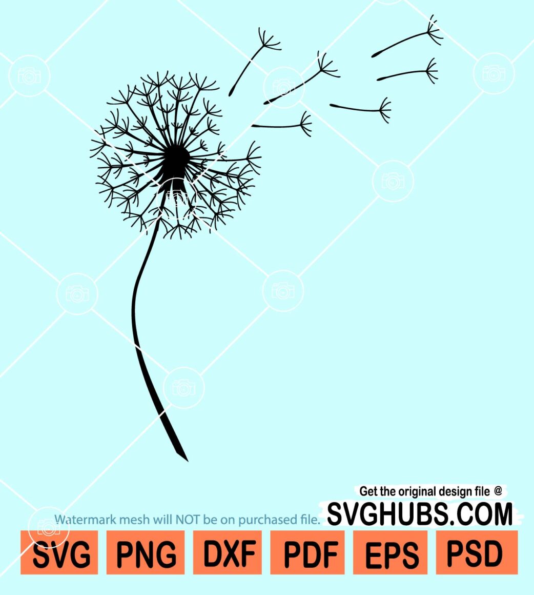 Dandelion flower svg, Dandelions Bouquet svg, Dandelion flower clipart ...