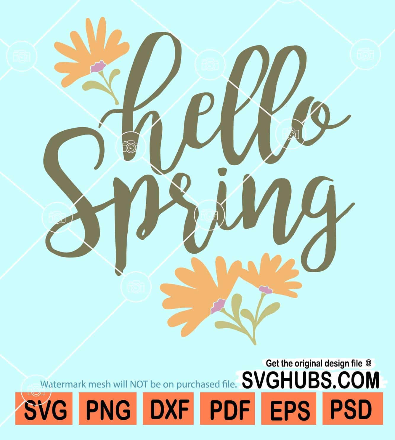 Hello spring with flowers svg, Spring botanical SVG, Floral Spring SVG ...