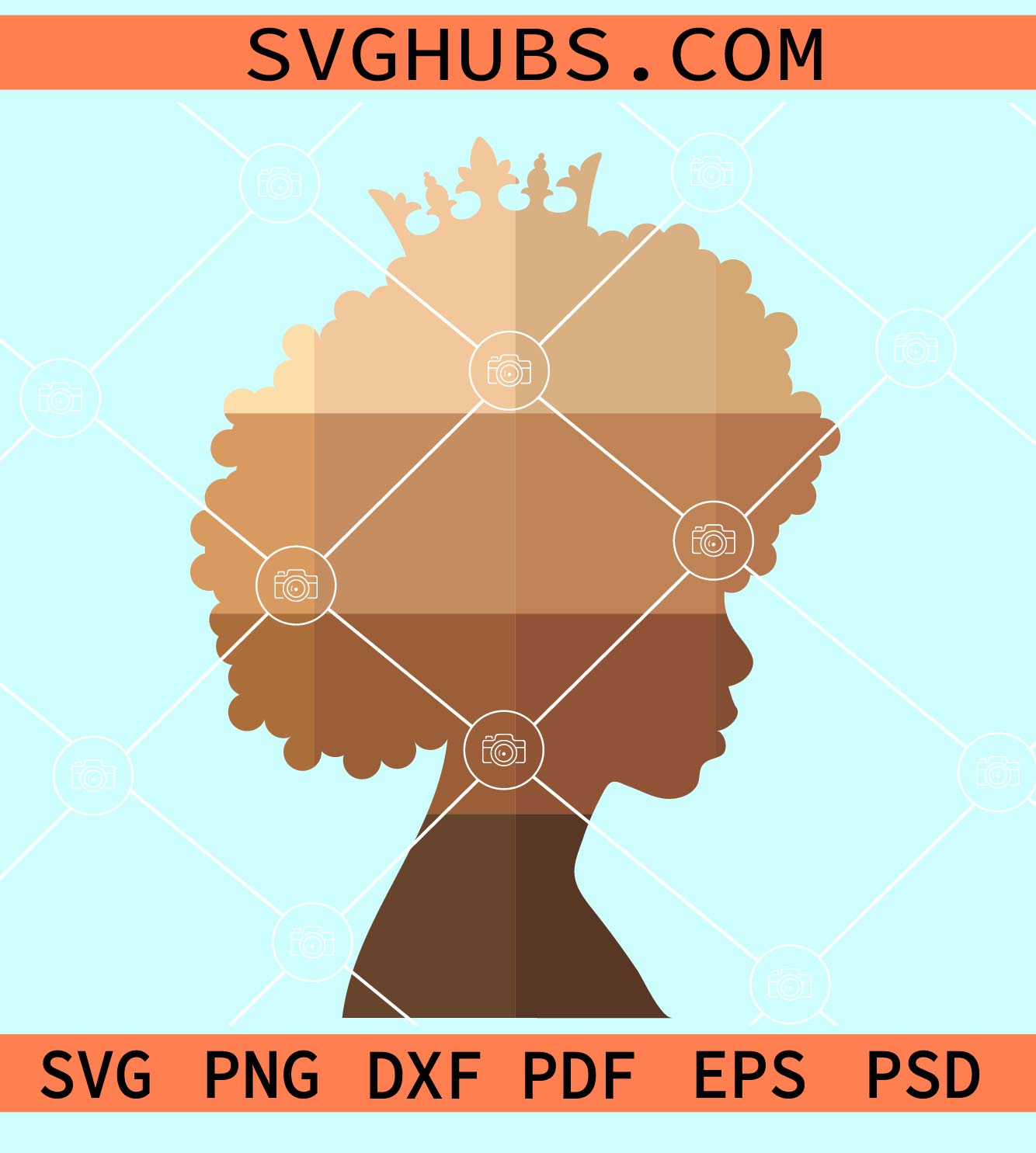 Afro Woman Melanin Shade Svg Black Woman Melanin Shades Svg Black