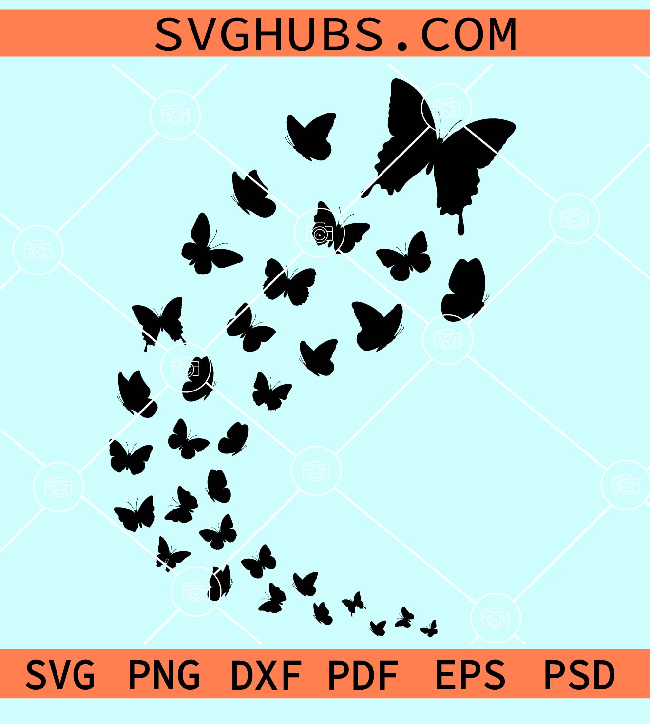 Butterfly Swarm Svg