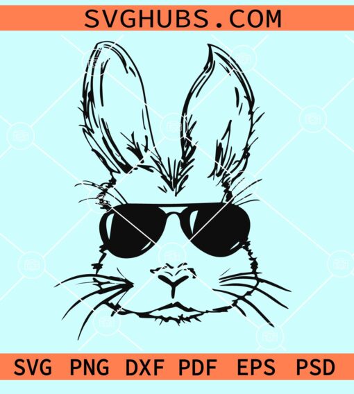 Easter Bunny With Sunglasses Svg, Easter Svg, Easter Bunny Svg, Cute ...