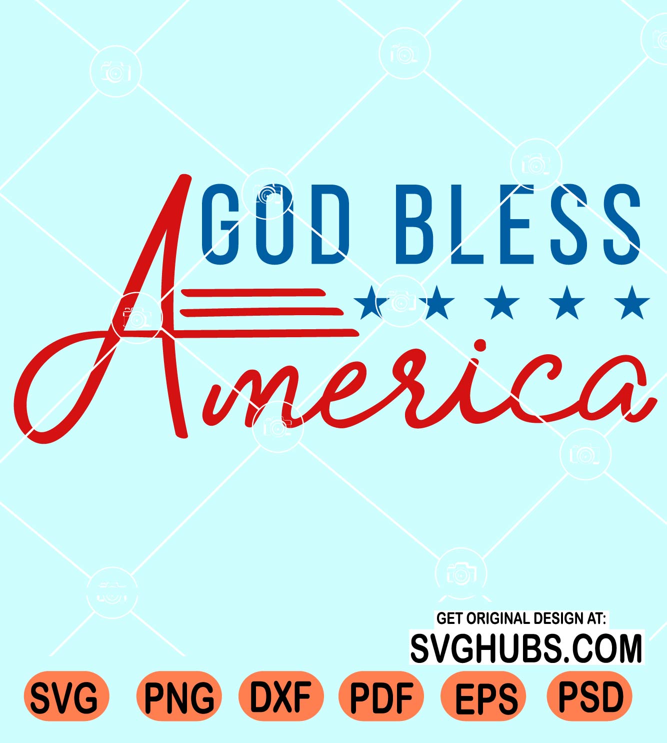 God Bless America Svg 4th Of July Svg Usa Flag Svg Red White Blessed Svg