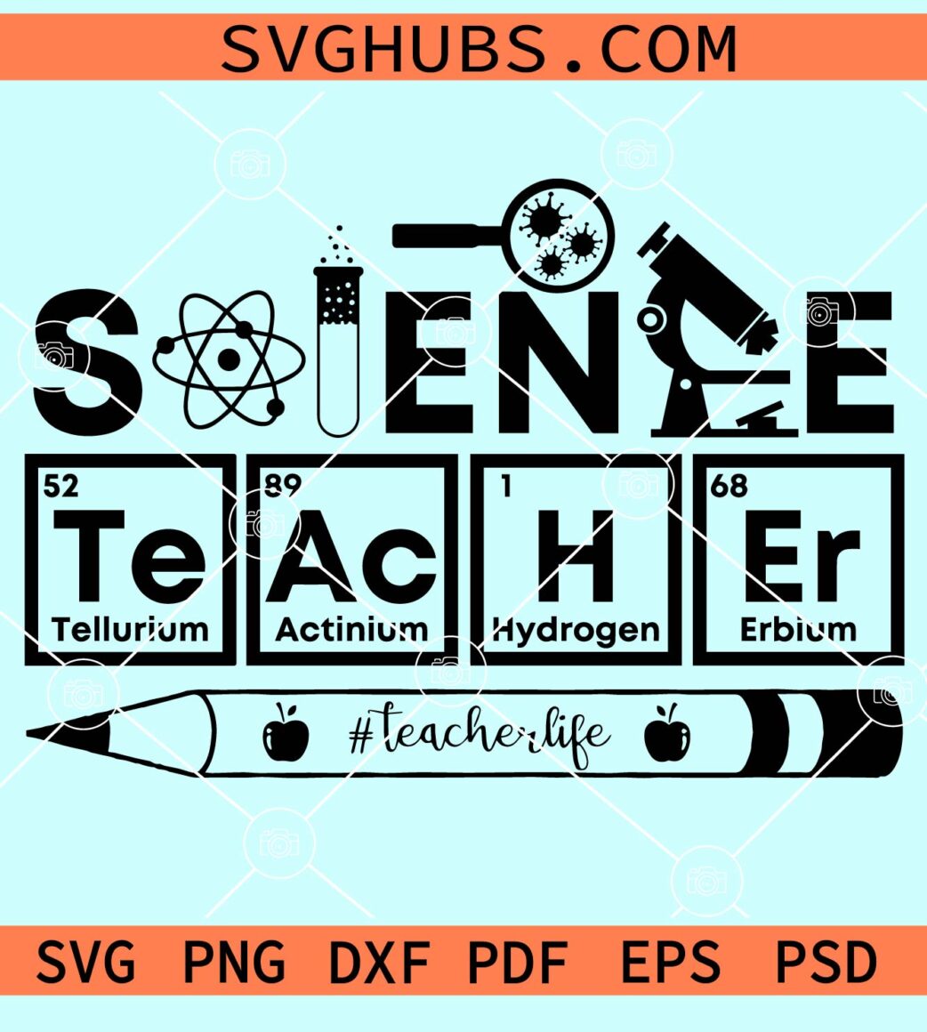 Science teacher svg, Periodic table svg, periodic teacher design svg ...