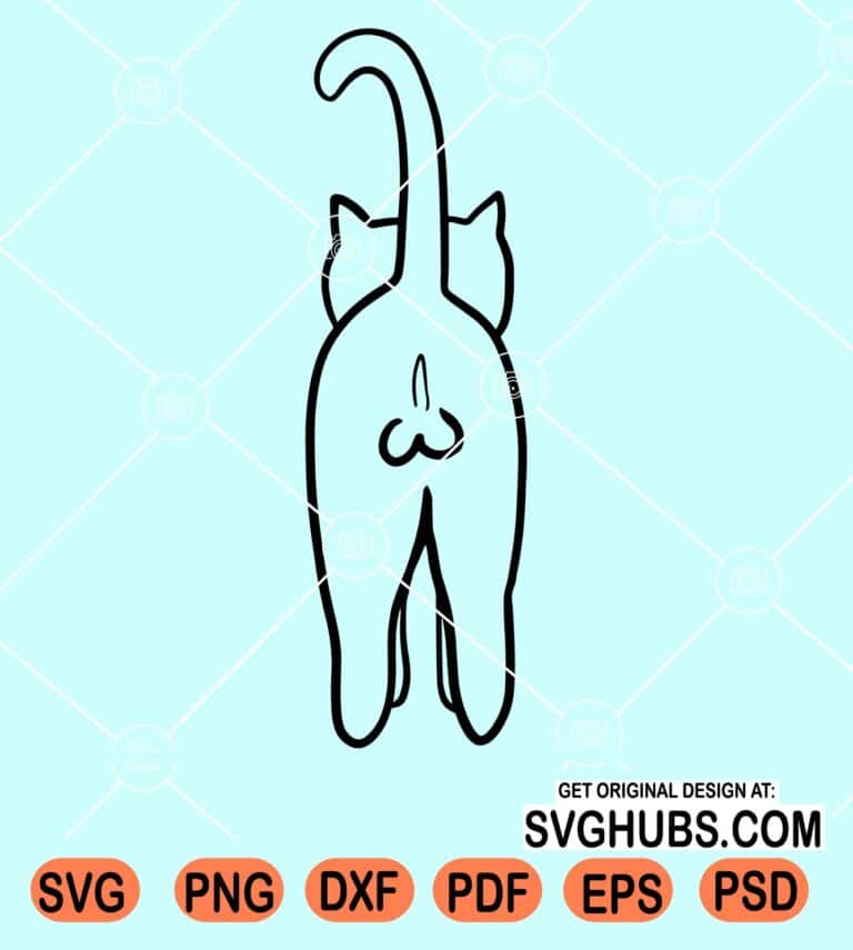 Cat Butt Svg, Cat tail svg, Cat Butt clipart svg, Funny Cat Svg, Cute ...