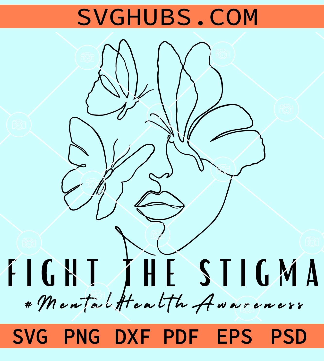 Fight the stigma Mental health awareness svg, One line art Floral woman ... Fight the stigma Mental health awareness svg, One line art Floral woman ...