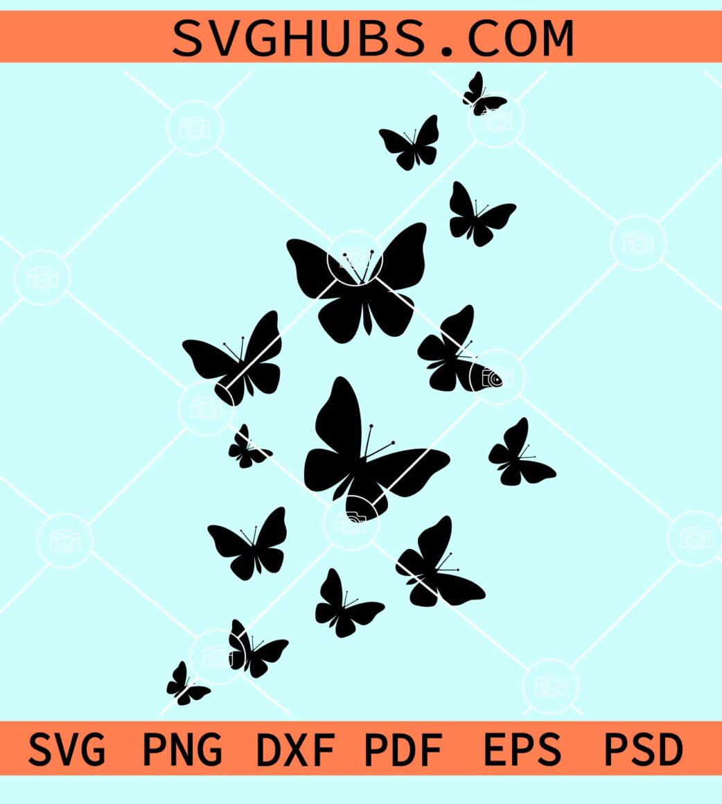Fluttering butterflies svg, Flying butterflies svg, Flying butterflies ...