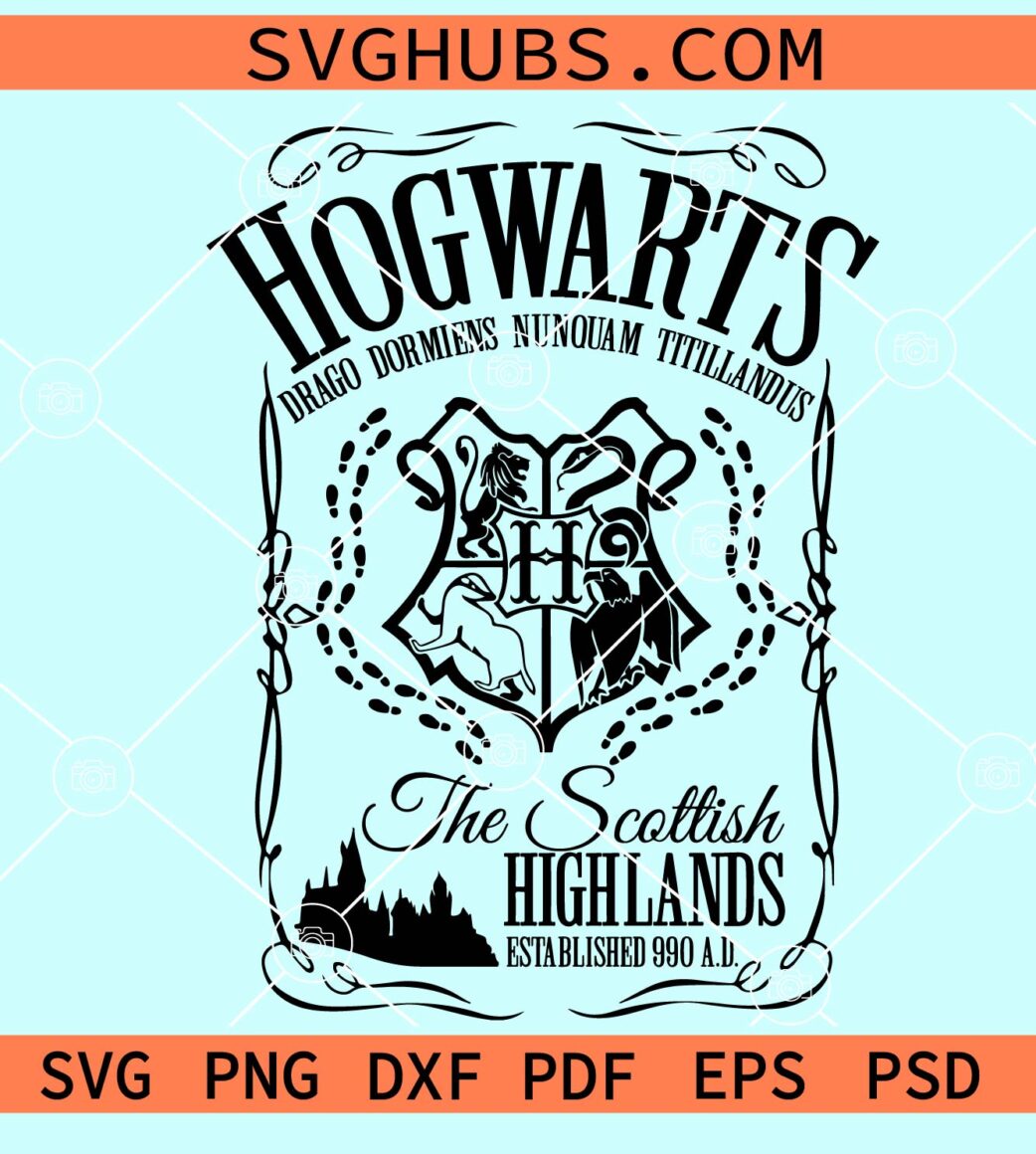 HP Hogwarts SVG, Hogwarts SVG, Harry Potter SVG, Hogwarts Crest Svg ...