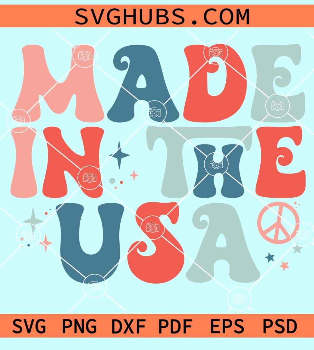 Made in the USA svg, Retro svg, Merica Svg, Fourth Of July svg, America ...