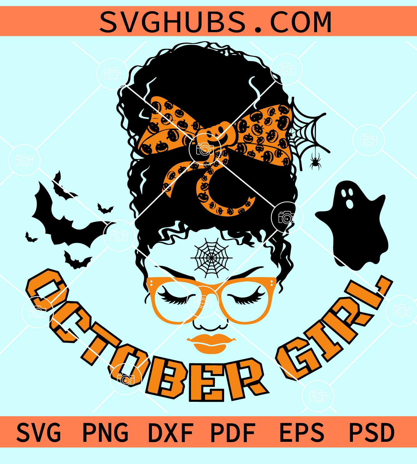October girl messy bun svg, Leopard print bandana svg, ghost svg ... October girl messy bun svg, Leopard print bandana svg, ghost svg ...
