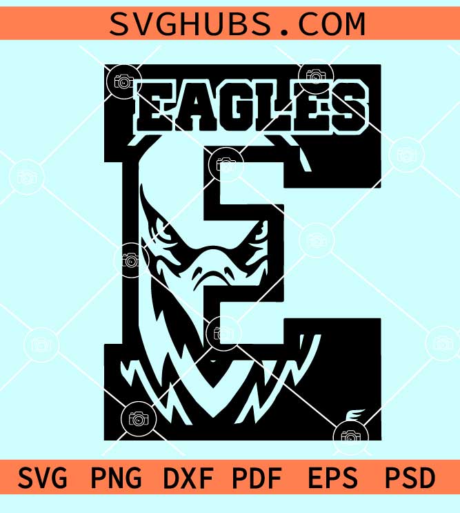 Eagles in letter E svg, Eagles Svg, Philadelphia Eagles Svg, NFL svg