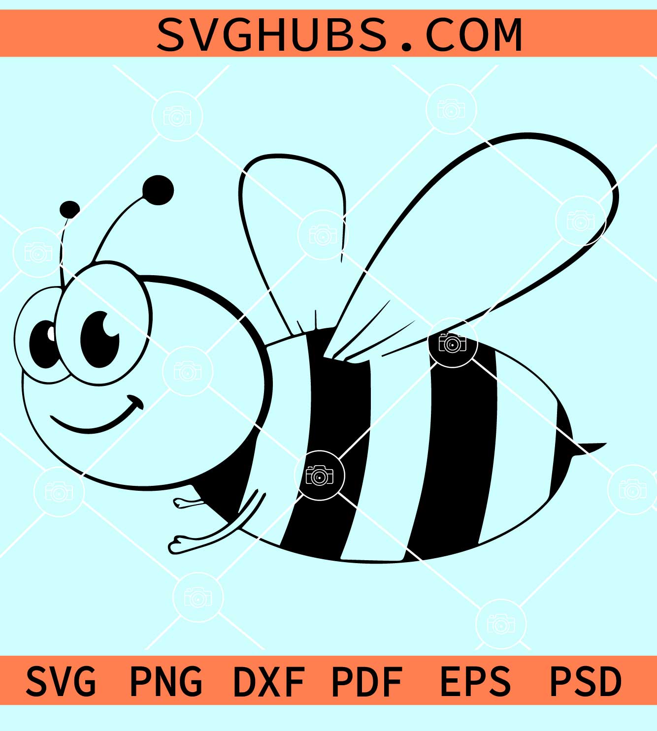 Happy flying bee Svg, Bumble Bee svg, Bee Happy svg, Bee svg, bumble ...