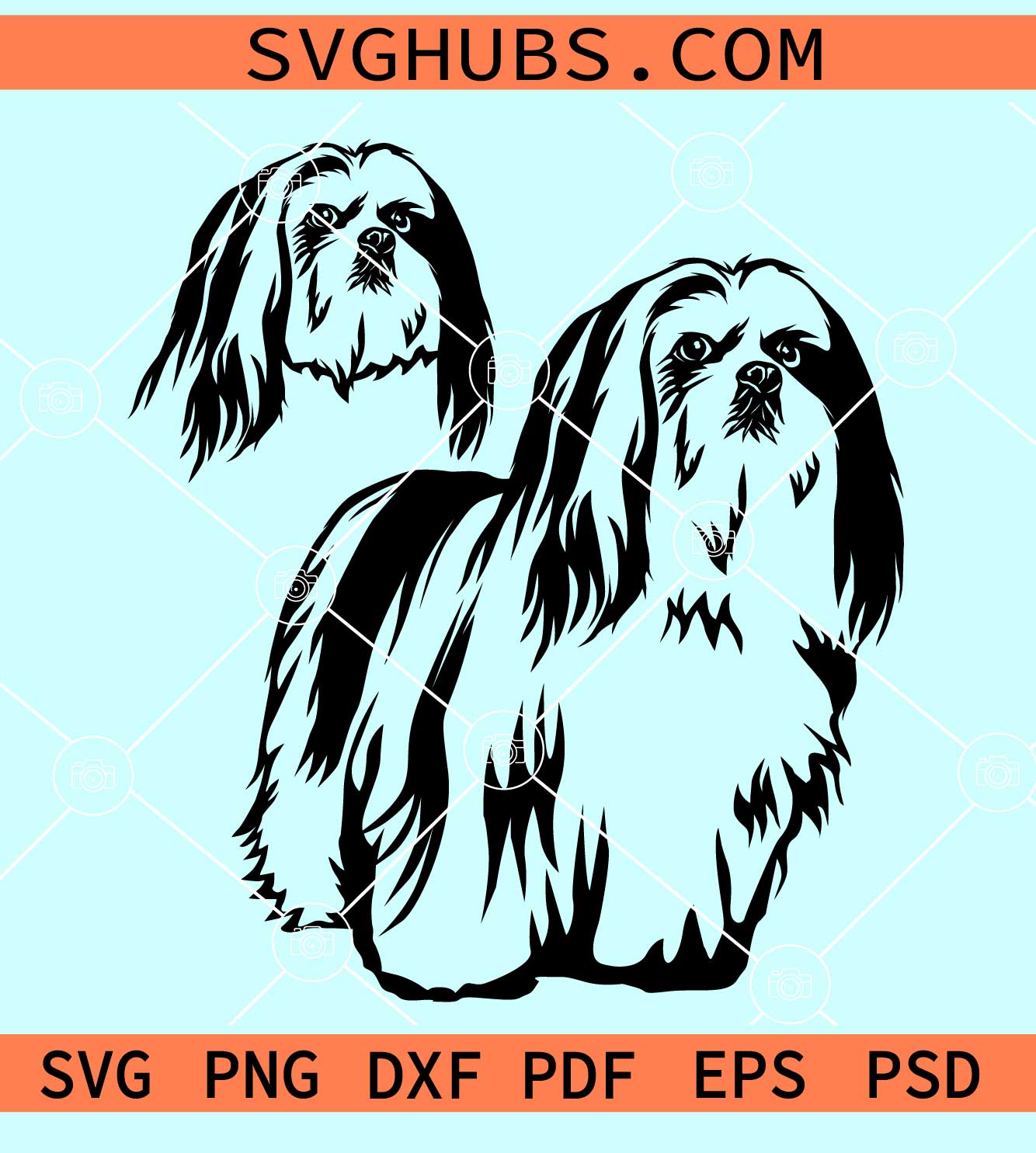 Lhasa Apso dog Clip Art svg, Lhasa Apso Dog Silhouette SVG, Lhasa Apso ...