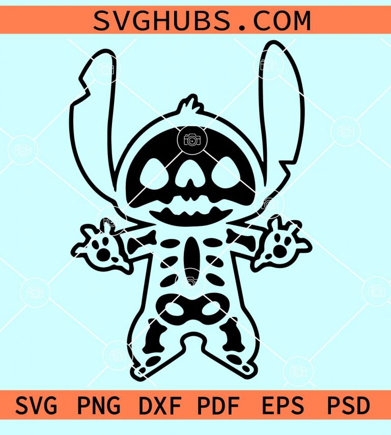 Stitch skeleton svg, Stitch Halloween skeleton svg, Stitch Halloween ...