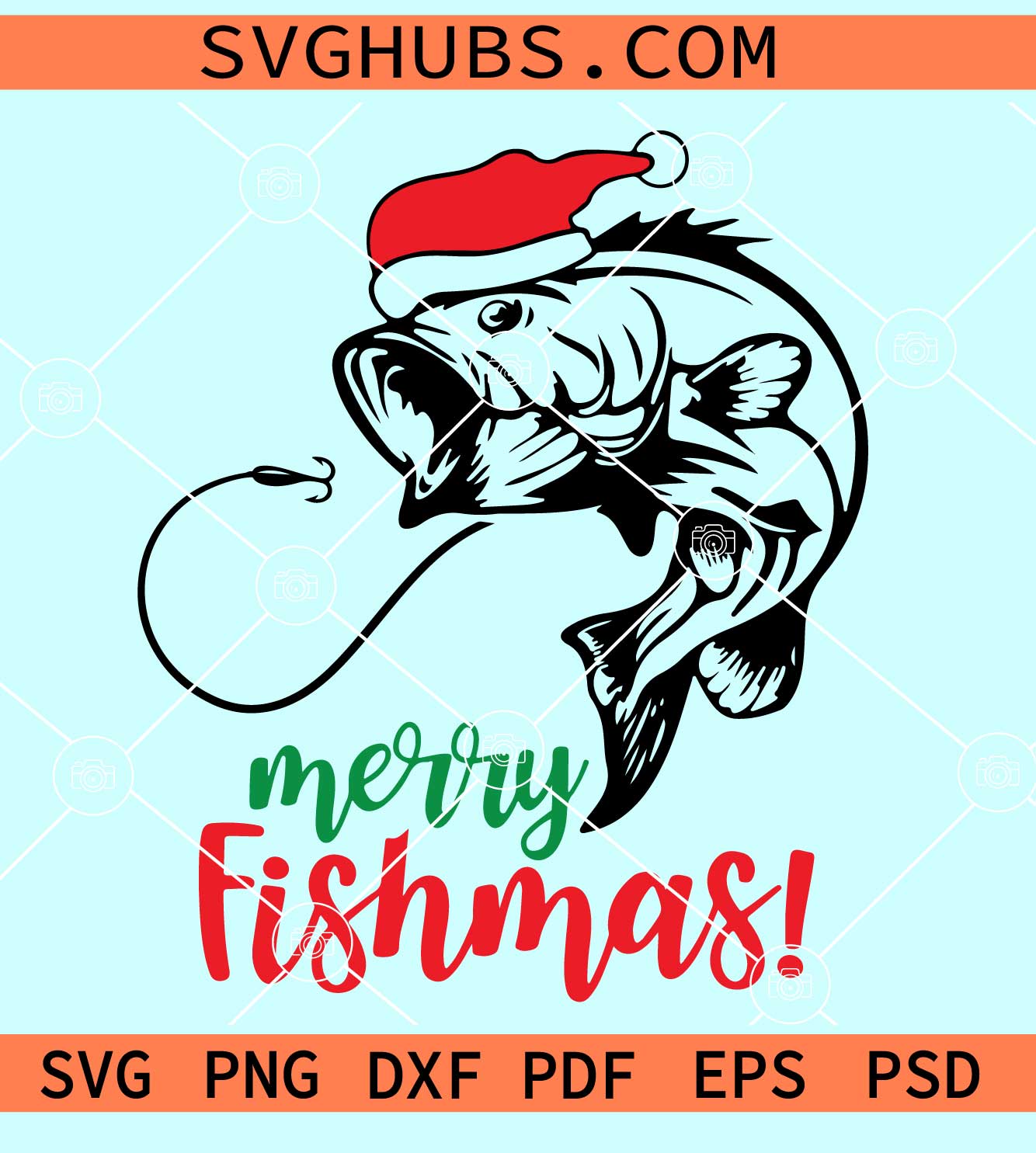 Merry Fishmas SVG, Fishing Christmas SVG, Christmas Fish svg, Fishing ...