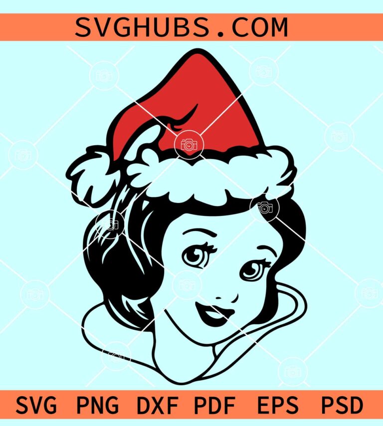 Snow White Christmas Hat SVG, Disney princess santa hat SVG, Princess ...