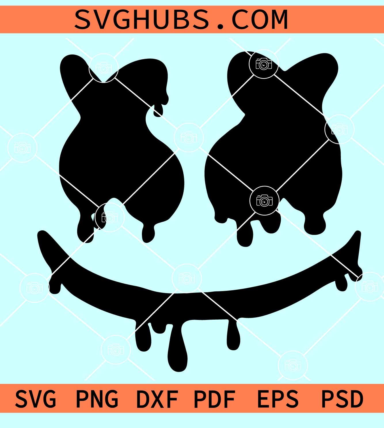Dripping Marshmello face SVG, Dripping Marshmello SVG, Dj Marshmello ...