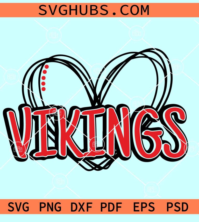 Vikings Heart SVG, Minnesota Vikings Svg, Vikings love Svg