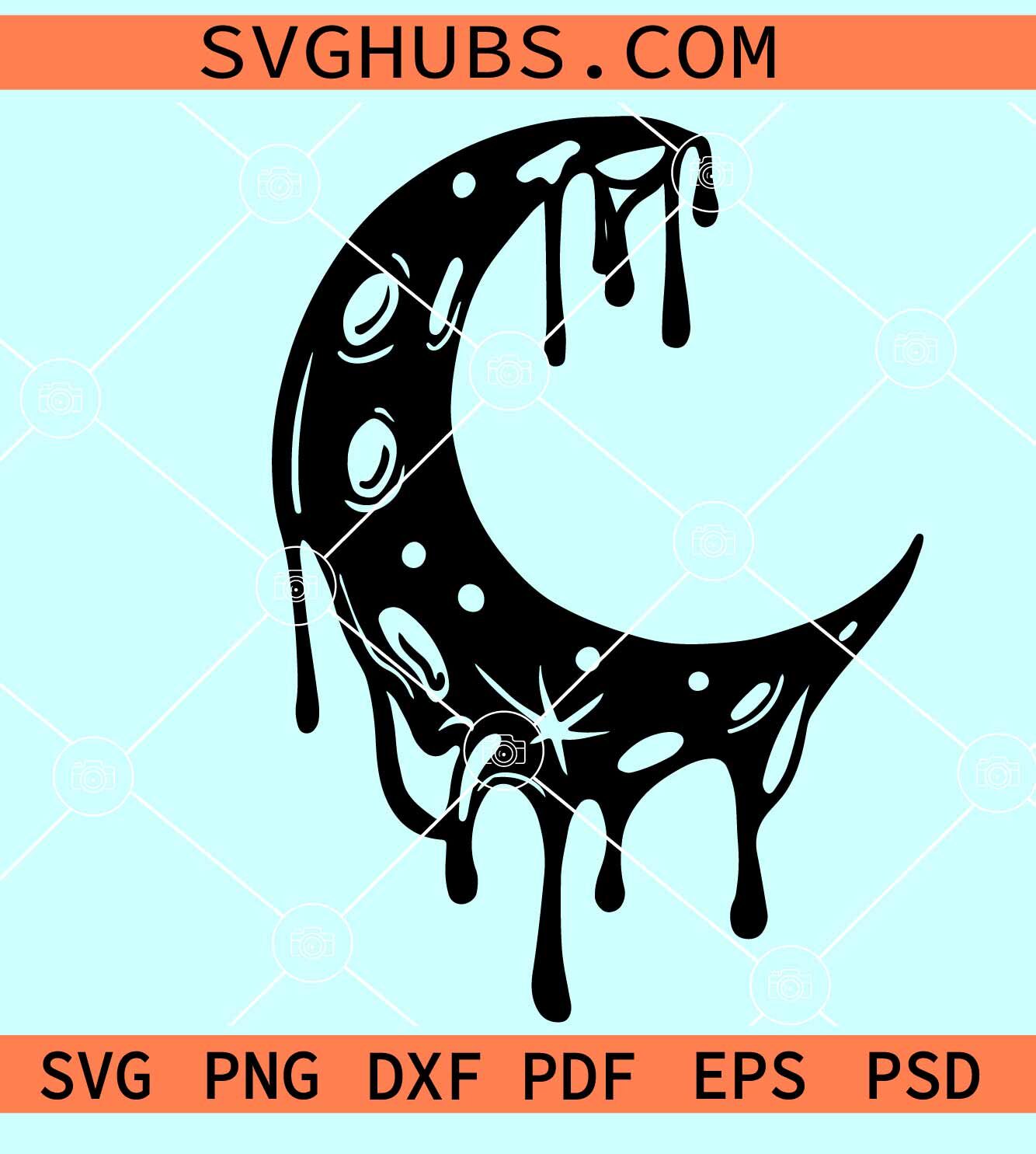 Dripping Moon SVG - SVG HUBS