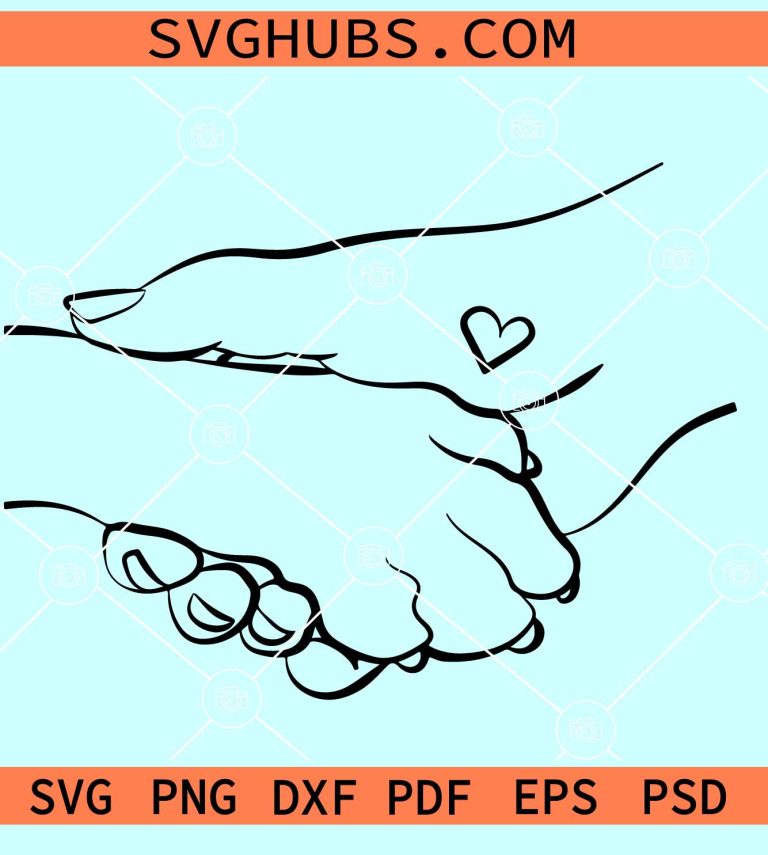 Paw And Hand SVG, Pet Hand Svg, Dog High Five Svg, Pet Lover Svg
