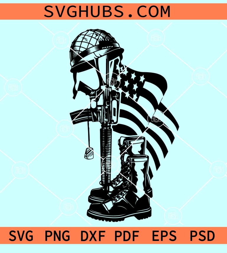 Fallen Soldier Tribute SVG, military boots SVG, dog tag SVG, Memorial ...