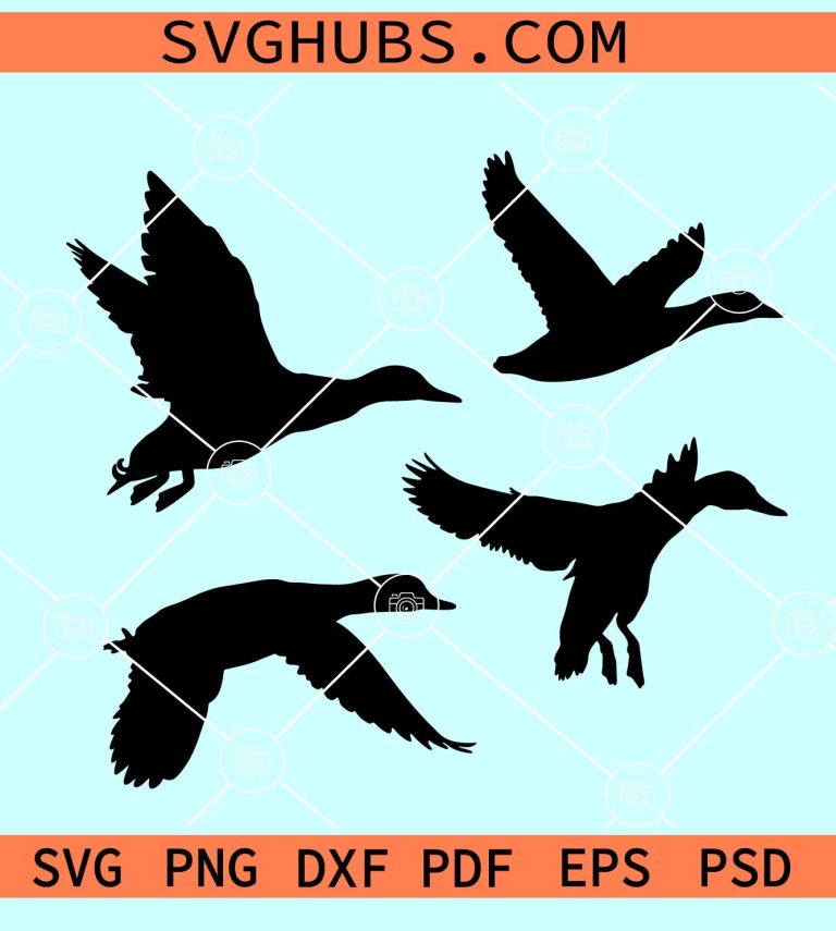 Flying Ducks SVG, Duck Hunting Svg, Ducks Silhouette Png