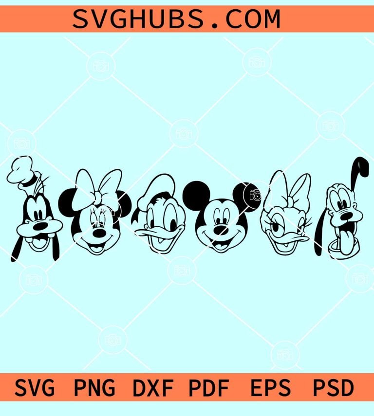 Mickey and friends SVG, Minnie SVG, Daisy SVG, Donald SVG, Goofy SVG