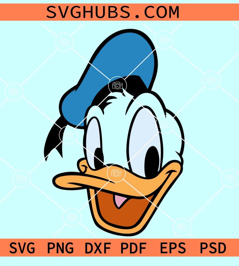 Donald Duck Smiling SVG, Donald Duck Head Face Smiling SVG, Donald Duck SVG