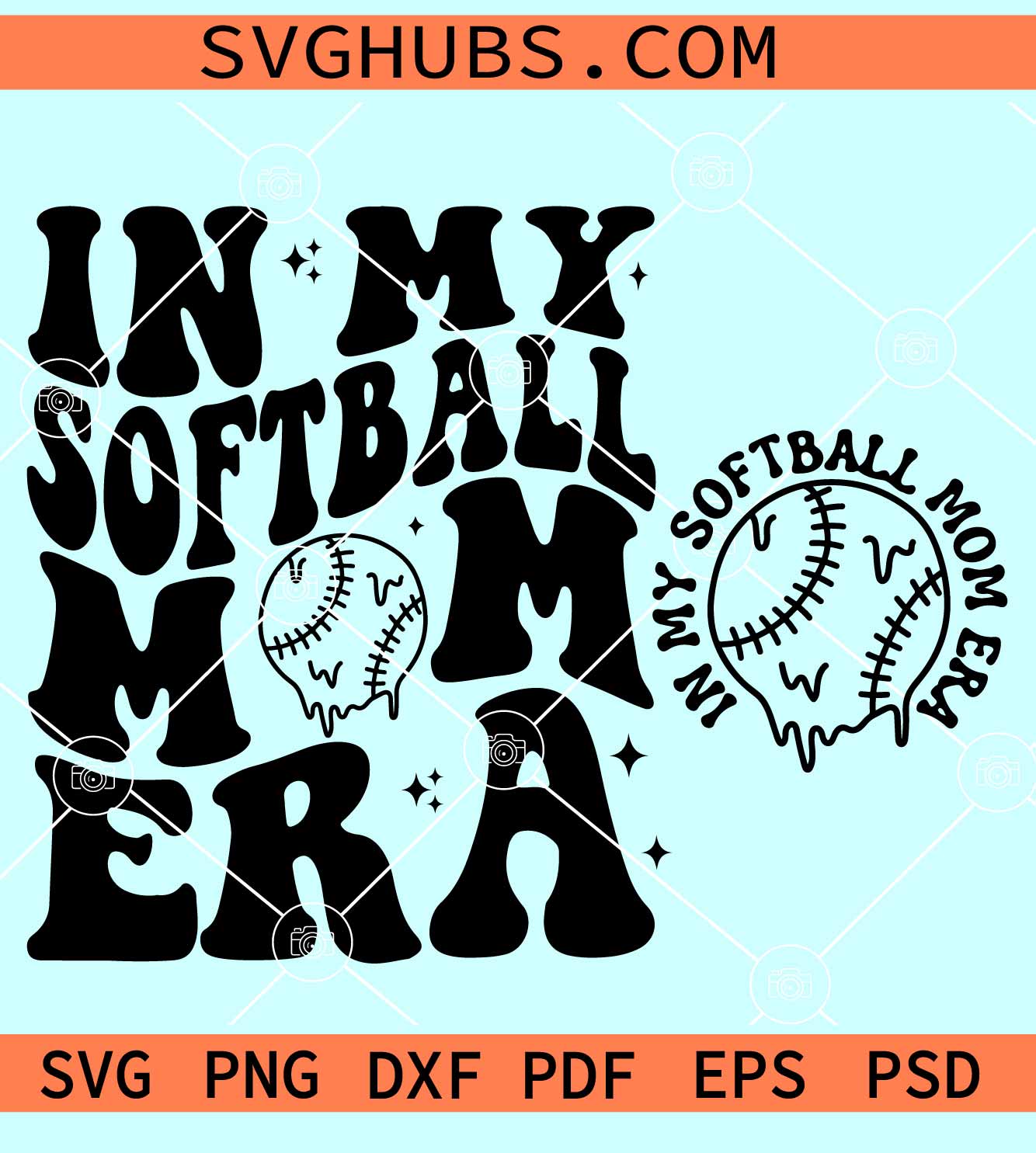 In My Softball Mom Era Svg Retro Groovy Softball Mom Svg