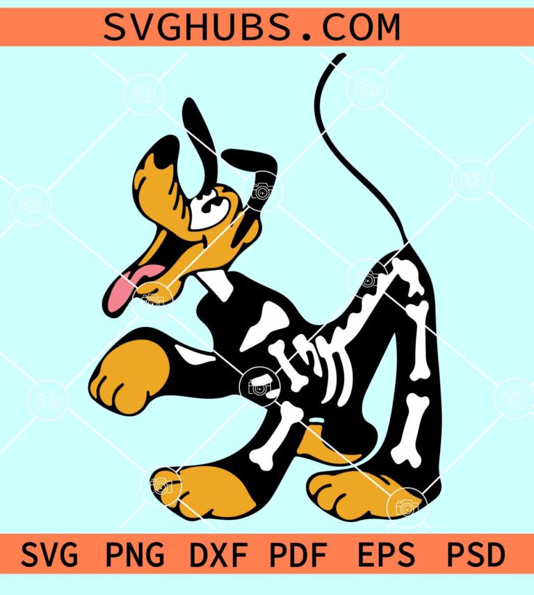 Disney Pluto skeleton SVG, Disneyland Character SVG, Disney SVG, Family ...