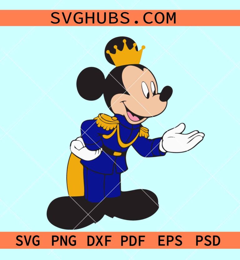 Mickey Mouse Prince Svg, Navy Prince Mouse Clipart
