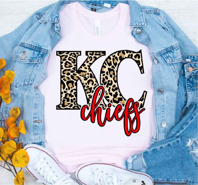 KC Chiefs Leopard Print SVG, Chiefs Football Svg, Leopard KC Chiefs SVG