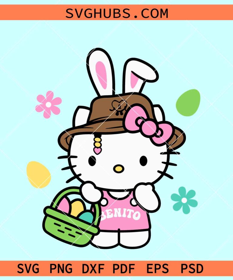Hello Kitty Easter eggs SVG, Hello Kitty Easter SVG, baby Benito Easter SVG