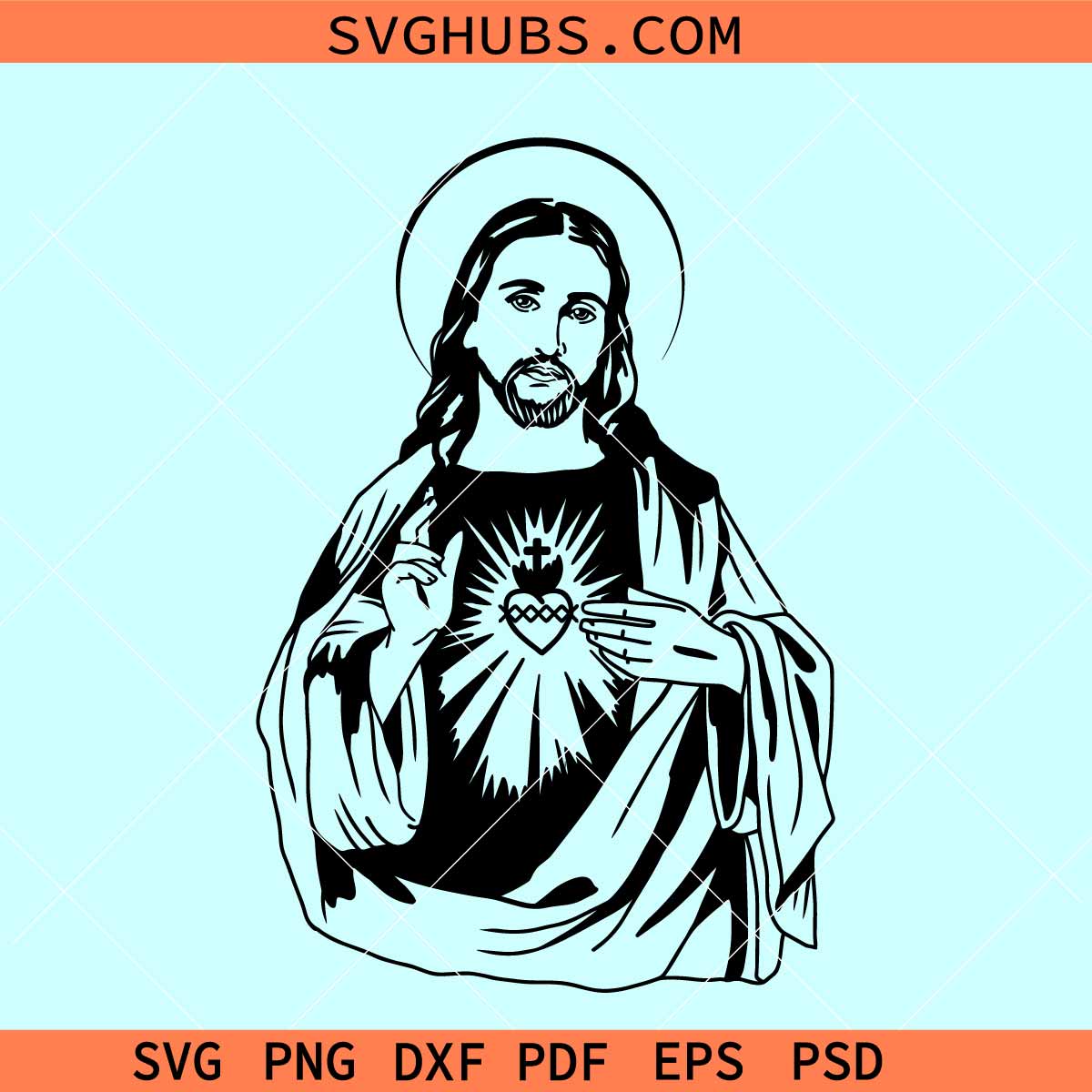 Jesus Christ svg, Jesus Christ portrait svg, Catholic faith svg ...