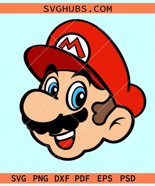 Super Mario head svg, Super Mario face svg, Mario characters svg