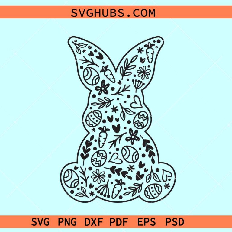 Easter Bunny Eggs Svg Easter Svg Files Rabbit Easter Svg Happy